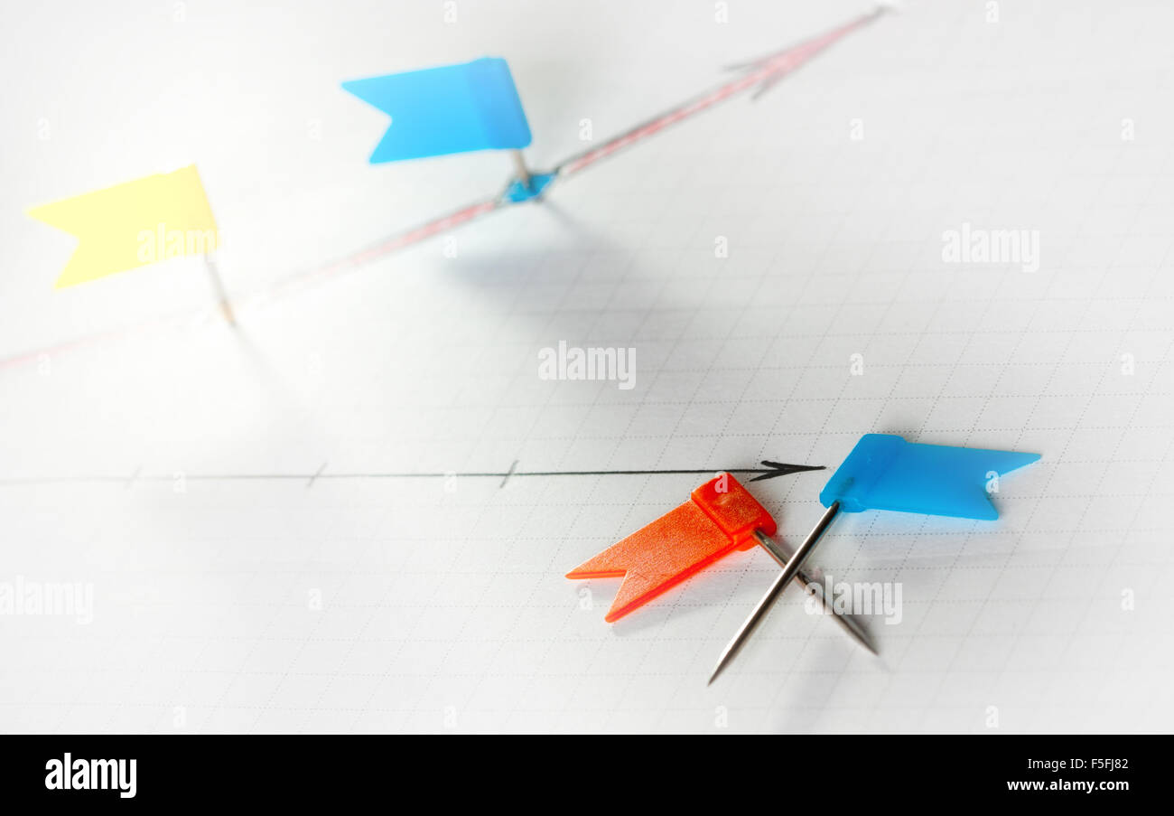 Red and blue pins Stock Photo - Alamy