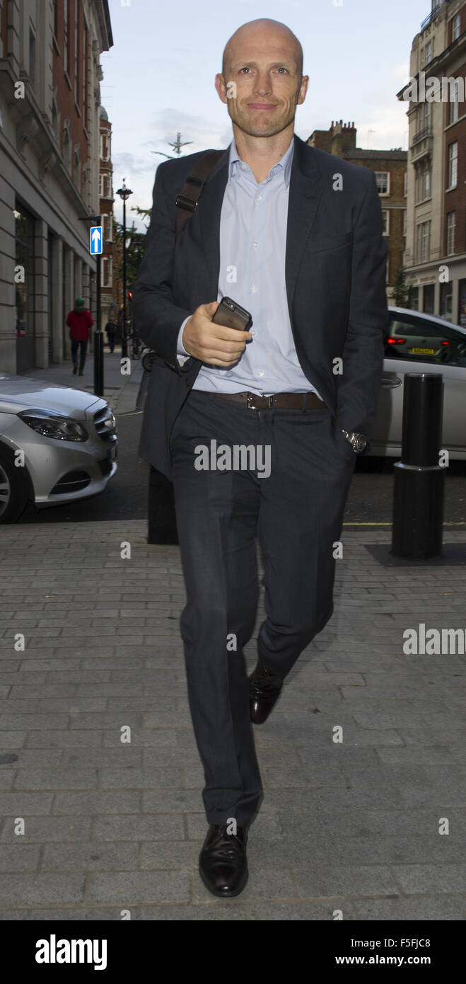 Alex Jones and Matt Dawson at BBC studios Featuring: Matt Dawson Where ...