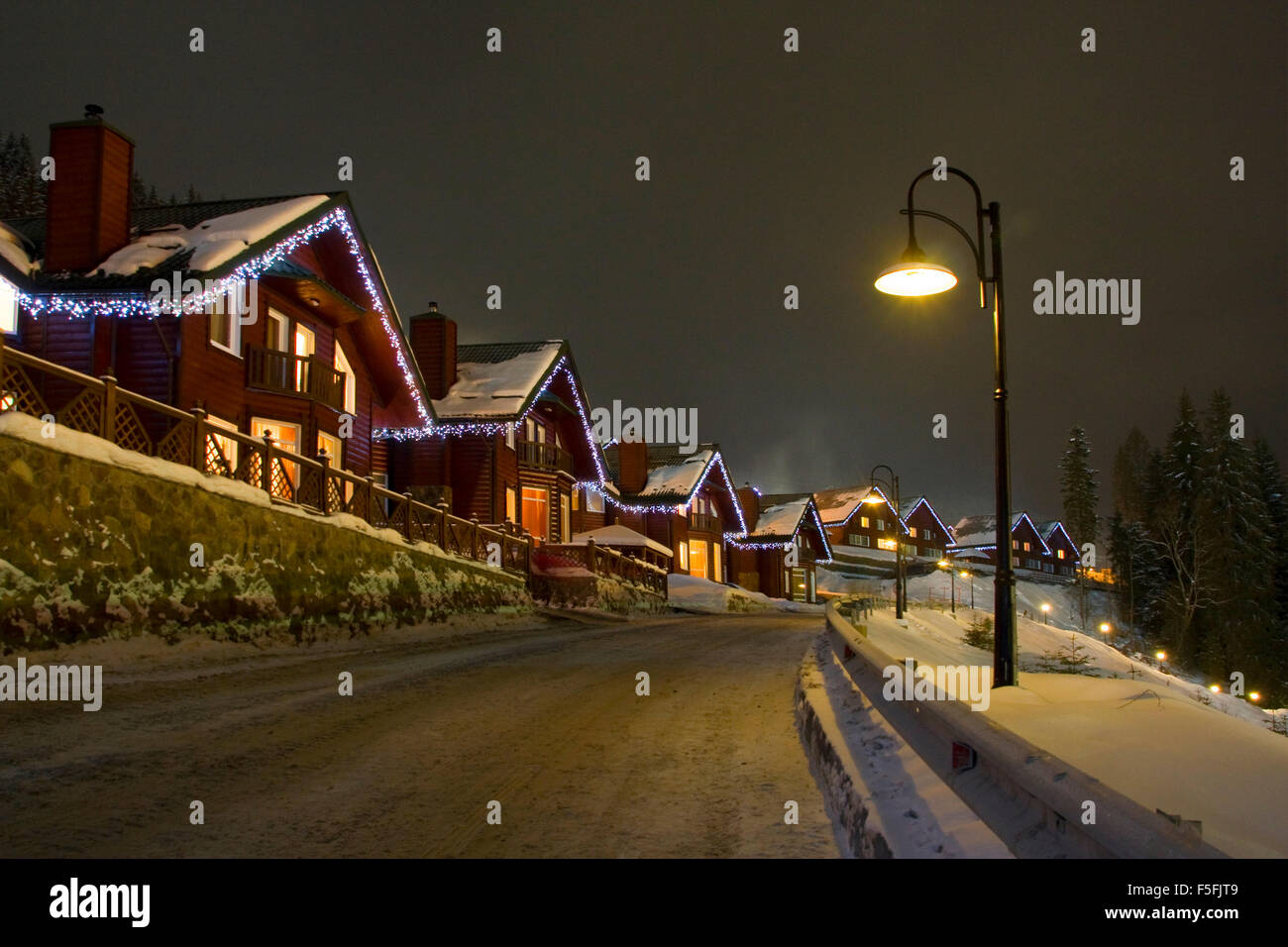 Night winter landscape Stock Photo - Alamy