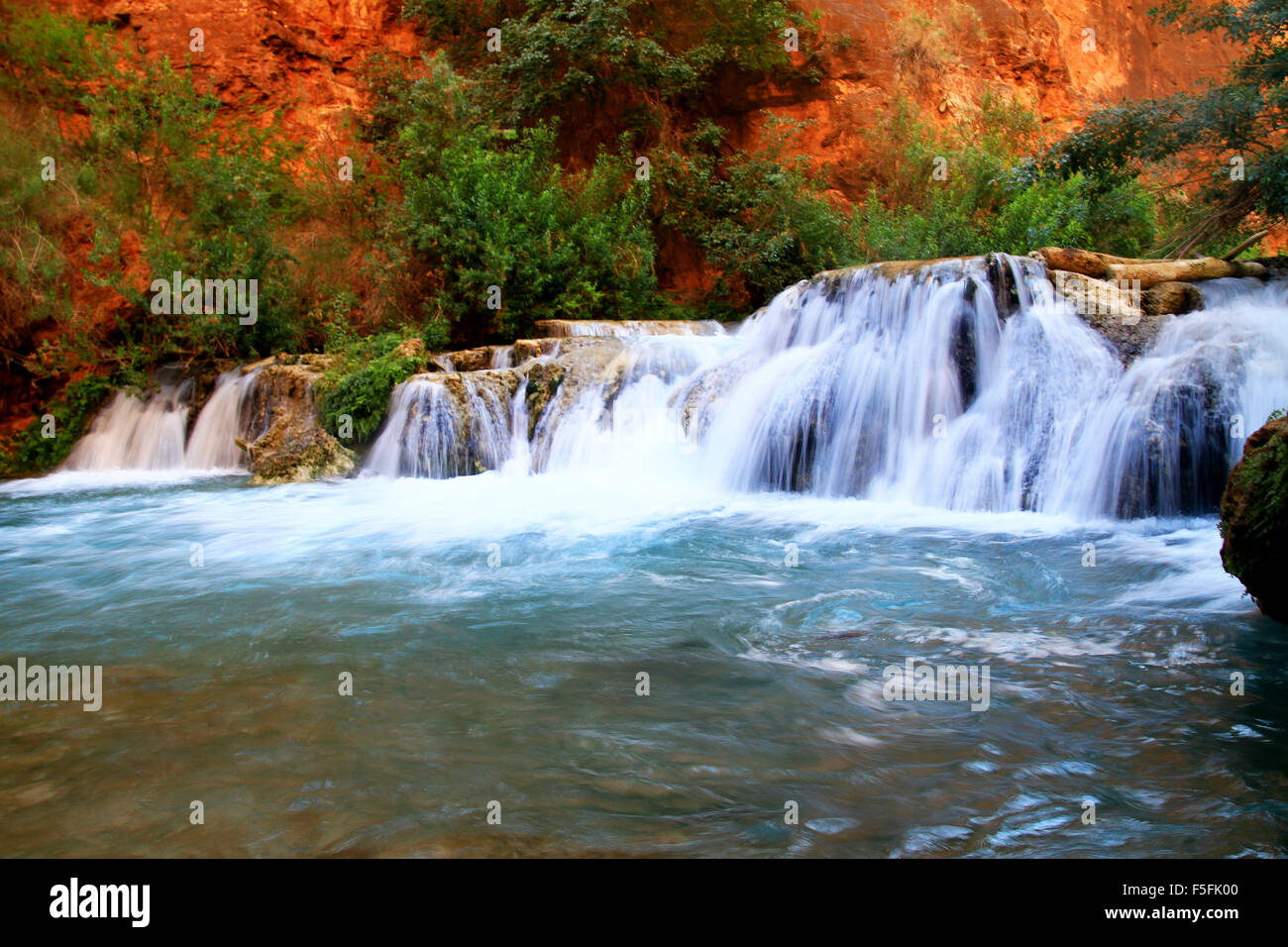 Majestic waterfalls in Havasu of the Havasupai Indian reservation of ...