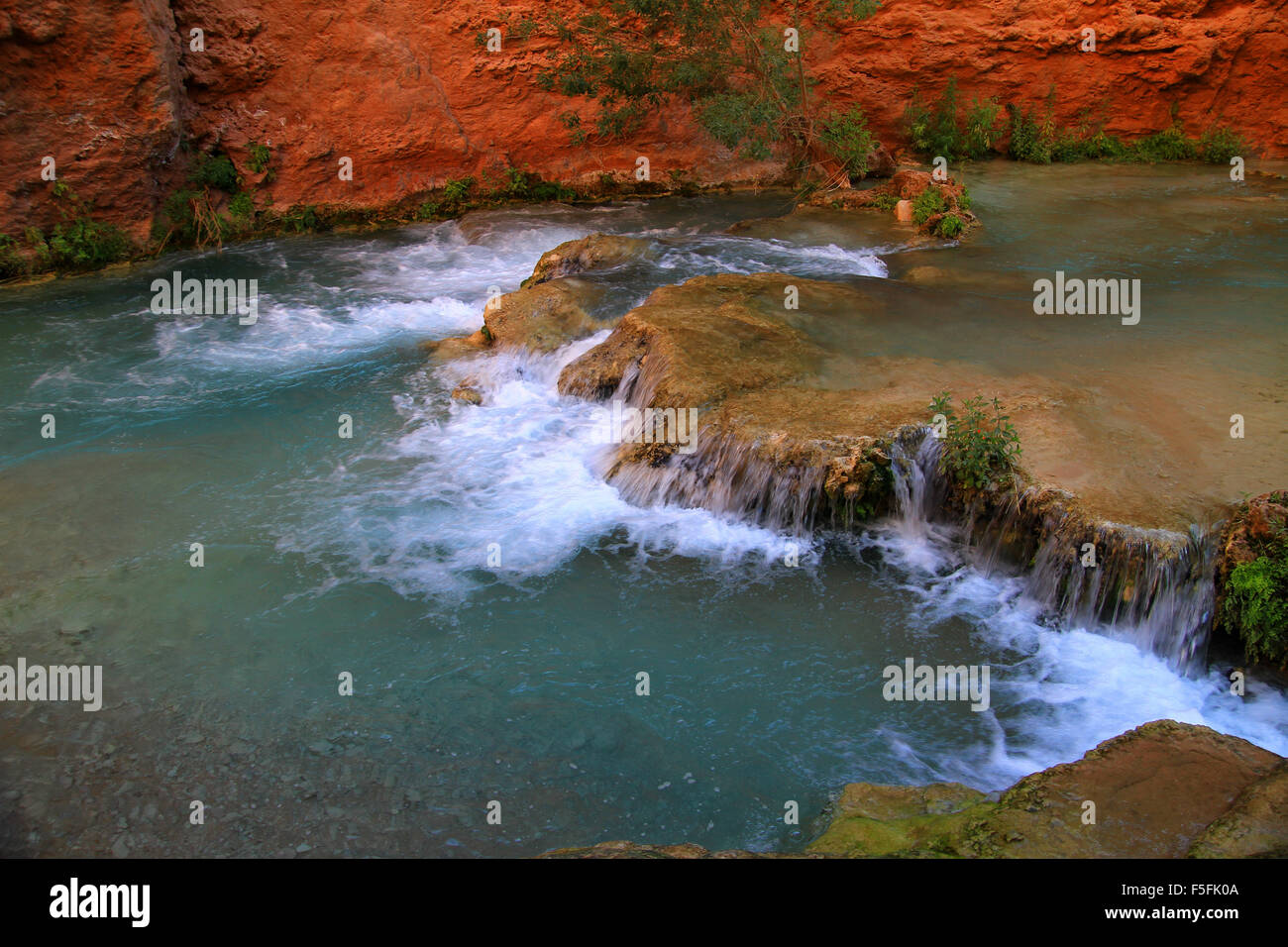 Majestic waterfalls in Havasu of the Havasupai Indian reservation of ...