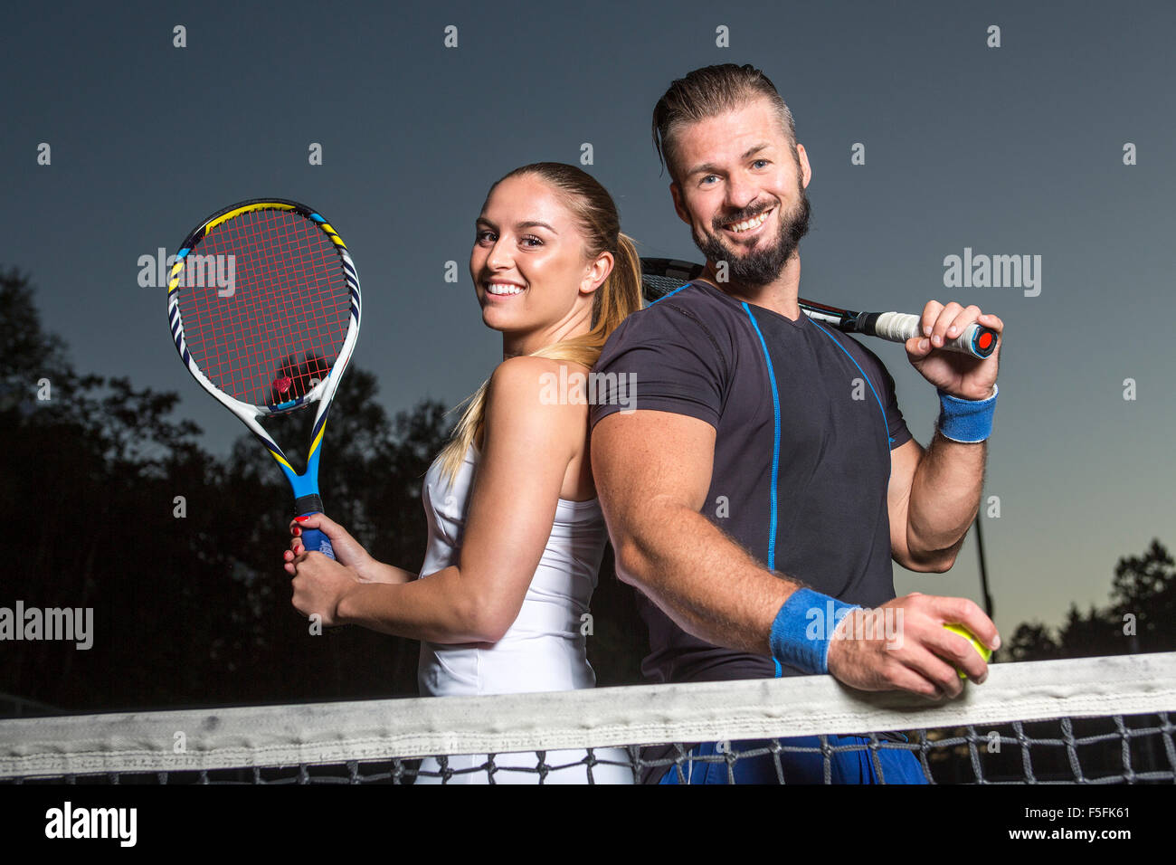 Two Happy Tennis Players Stock Photo - Alamy