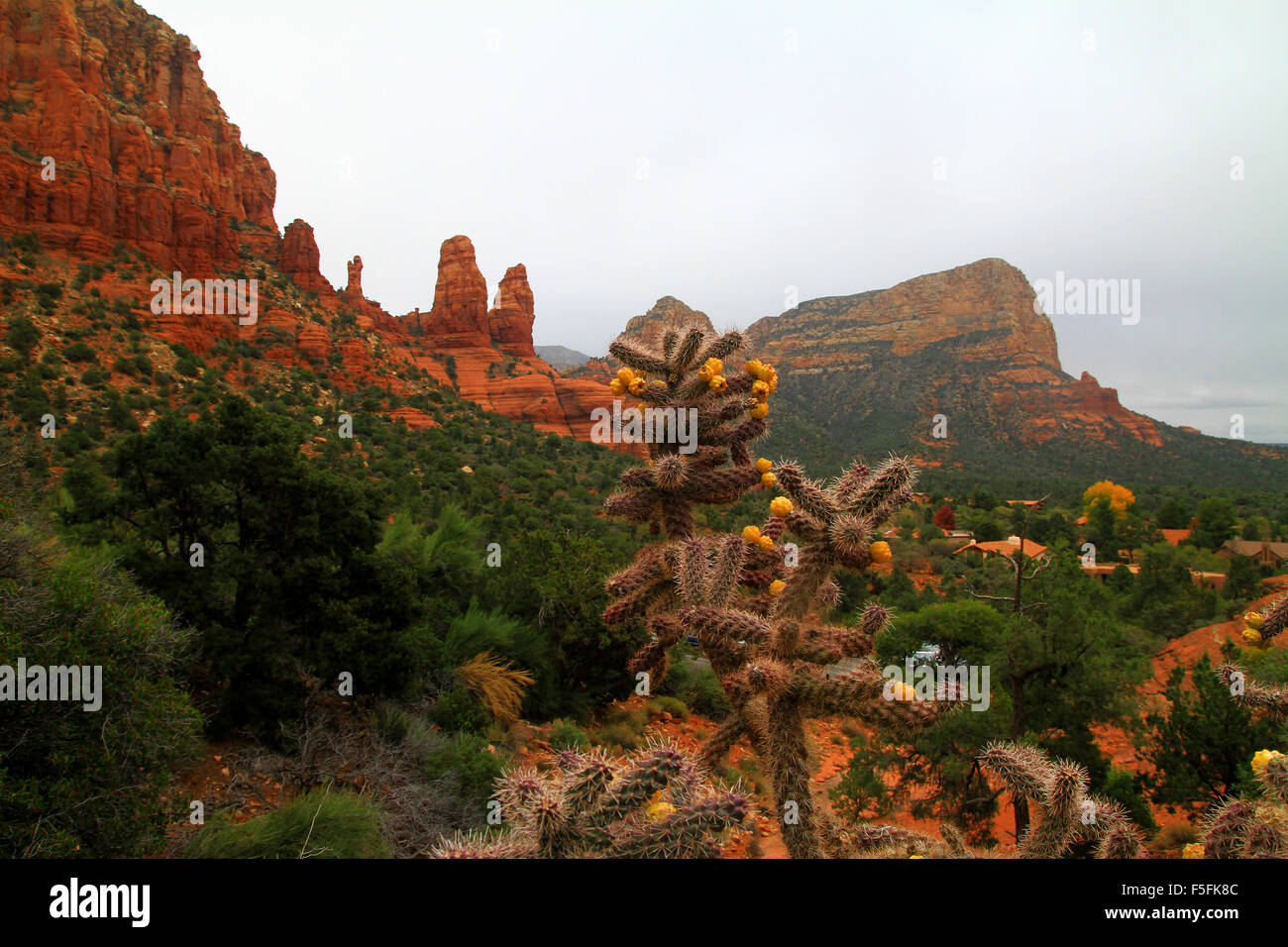 Beautiful natural sandstone rock formations in Sedona, Arizona with a ...