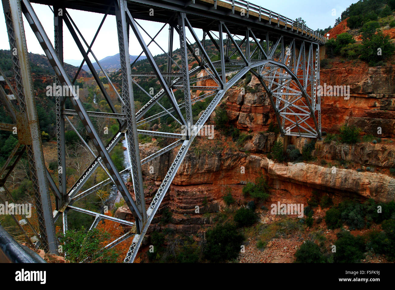 Bridge amongst the beautiful natural red sandstone formations in ...