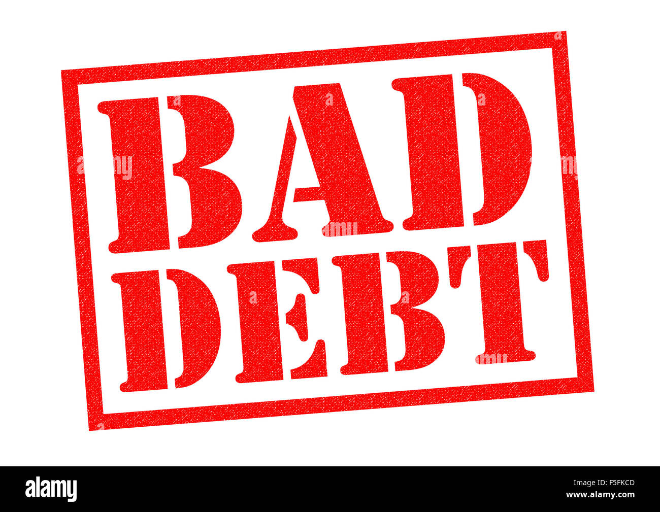 BAD DEBT red Rubber Stamp over a white background Stock Photo - Alamy