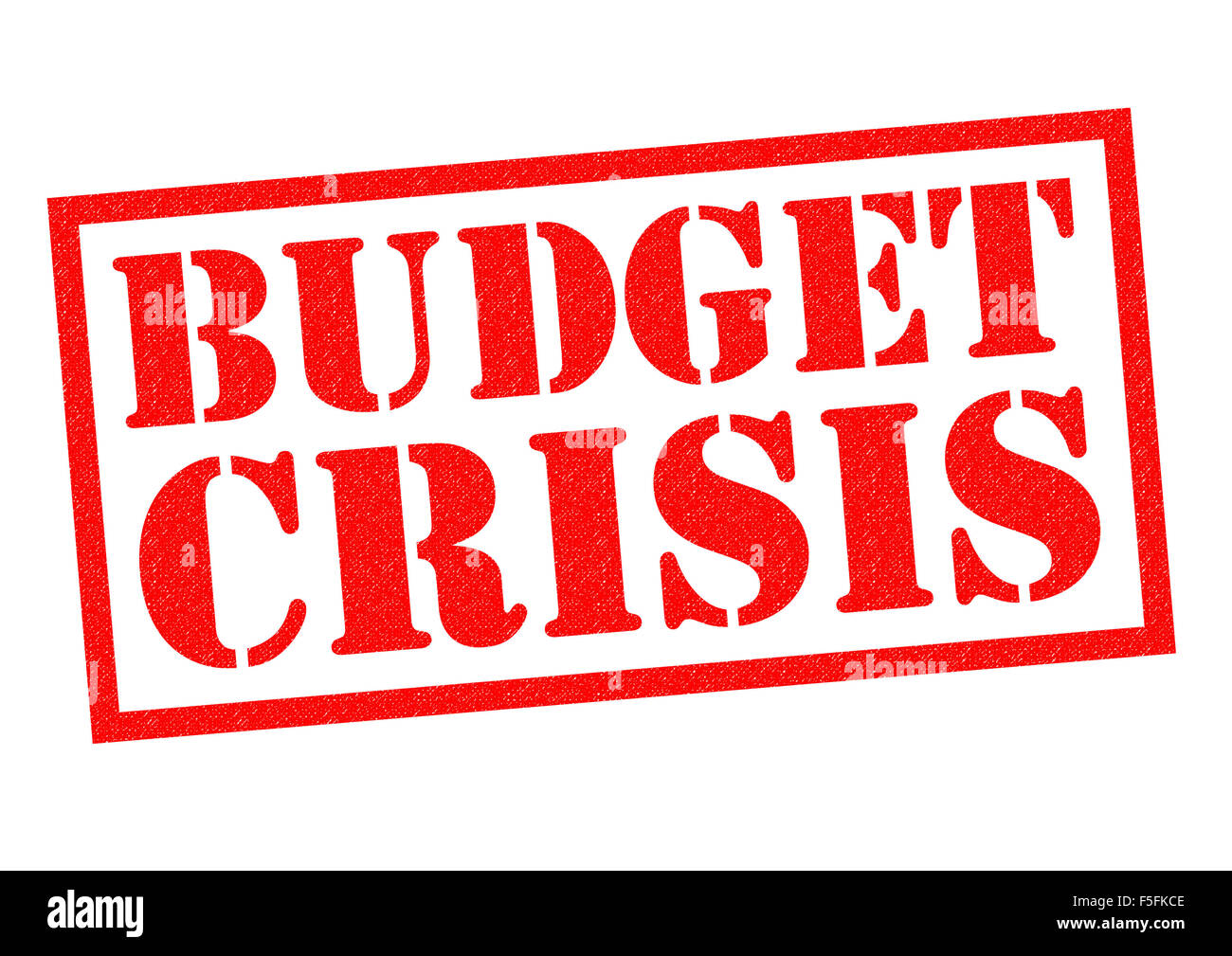 BUDGET CRISIS red Rubber Stamp over a white background Stock Photo - Alamy