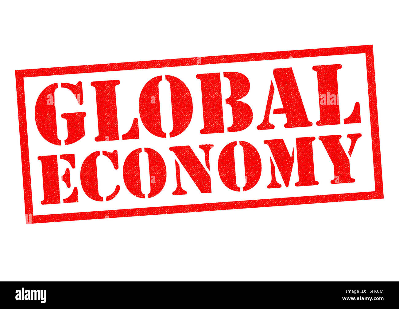 GLOBAL ECONOMY red Rubber Stamp over a white background Stock Photo - Alamy