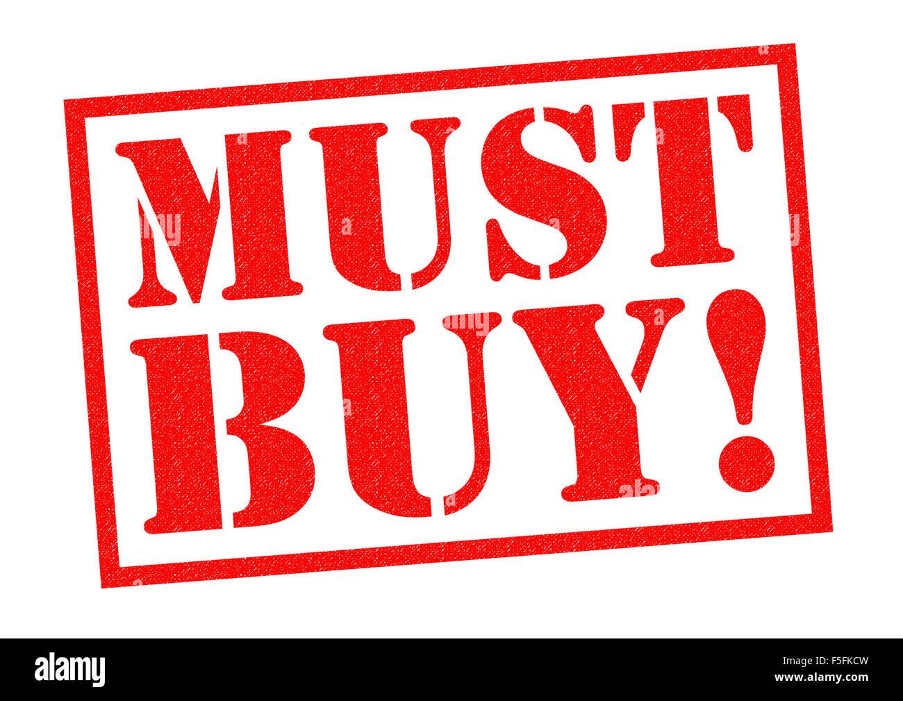 MUST BUY! red Rubber Stamp over a white background Stock Photo - Alamy