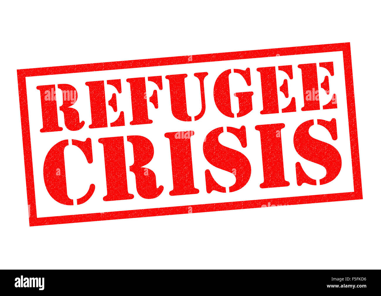 REFUGEE CRISIS red Rubber Stamp over a white background Stock Photo - Alamy