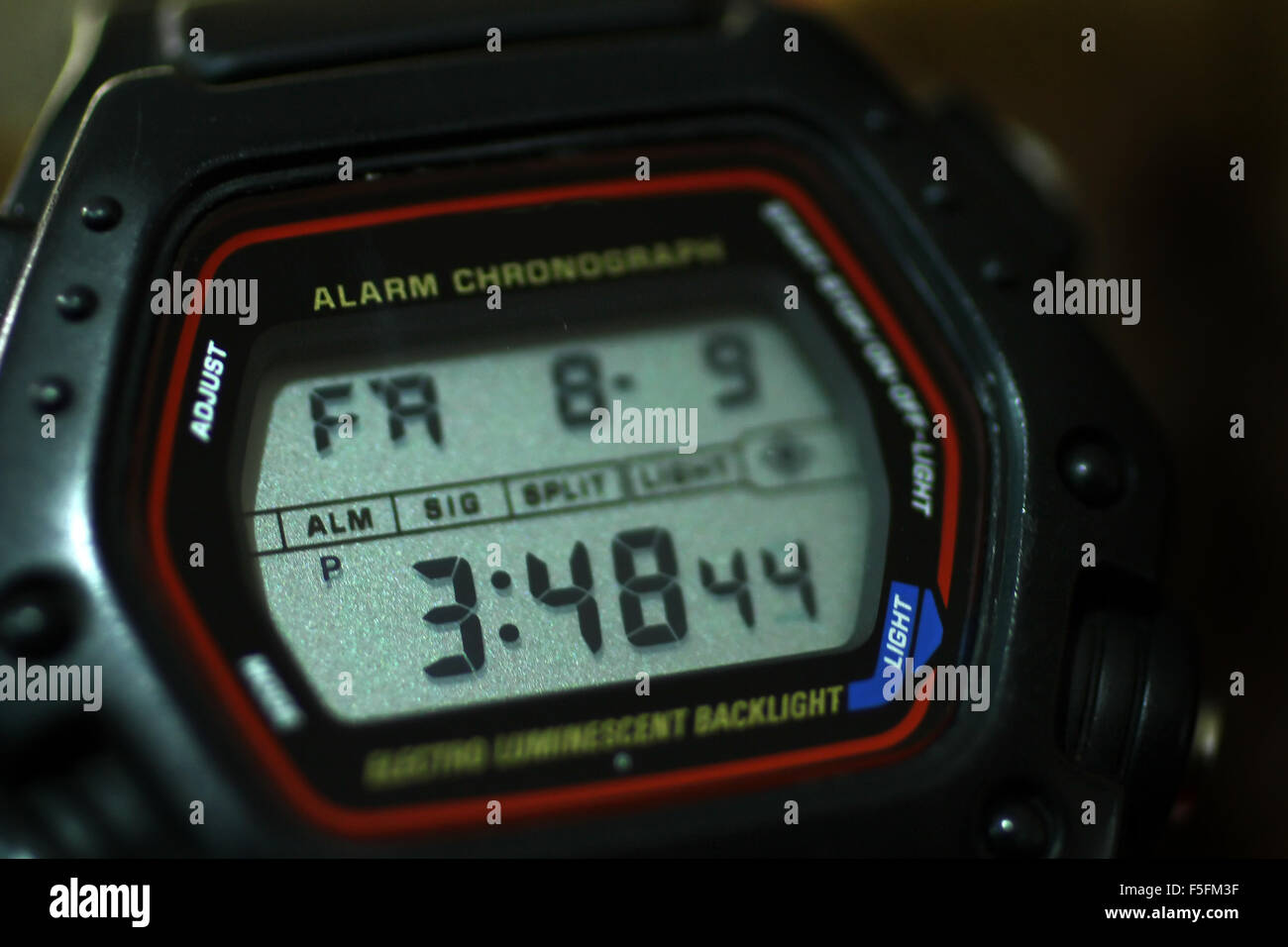 Digital wrist watch close look Stock Photo - Alamy