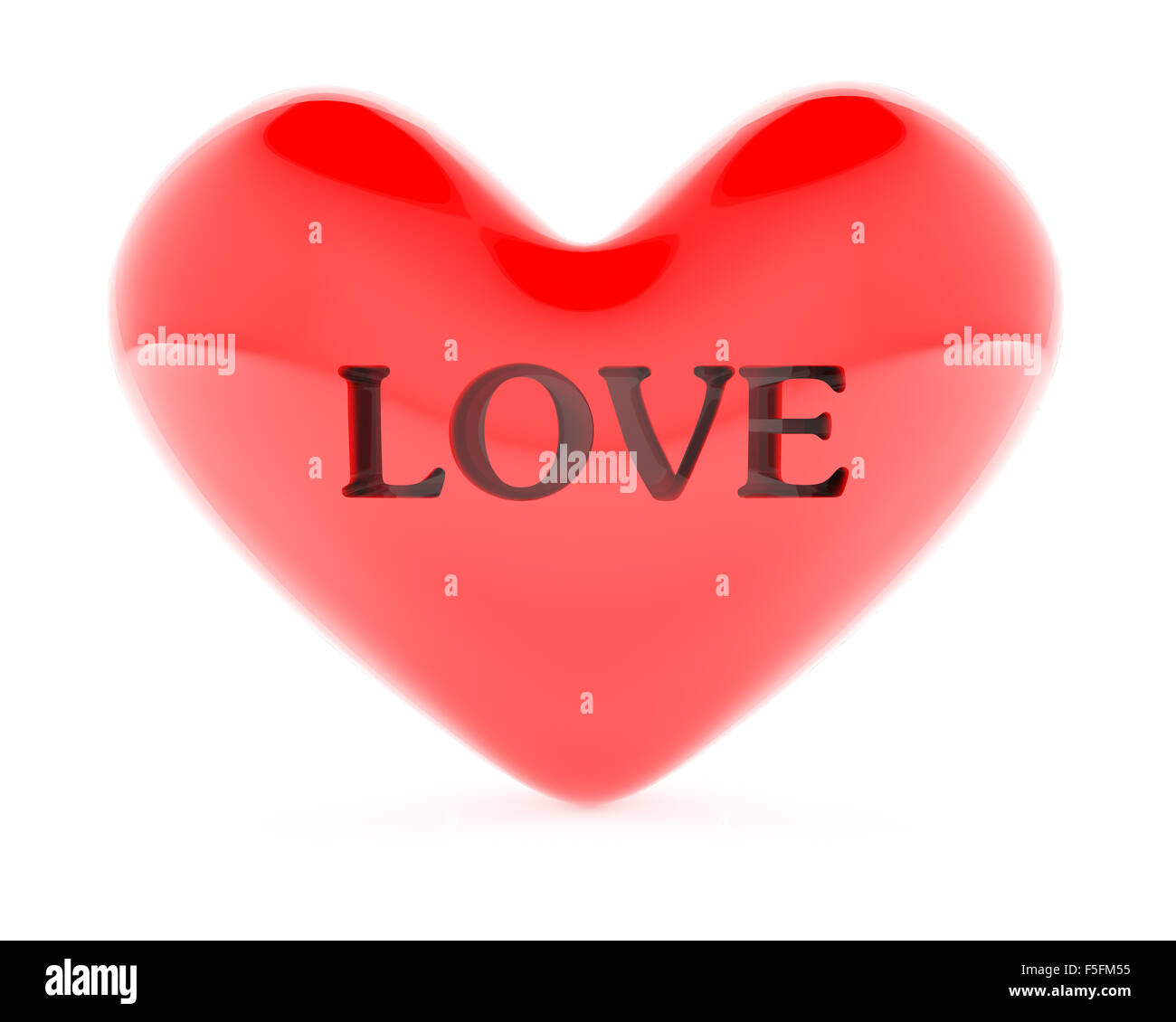Heart shape with love, 3d render Stock Photo - Alamy