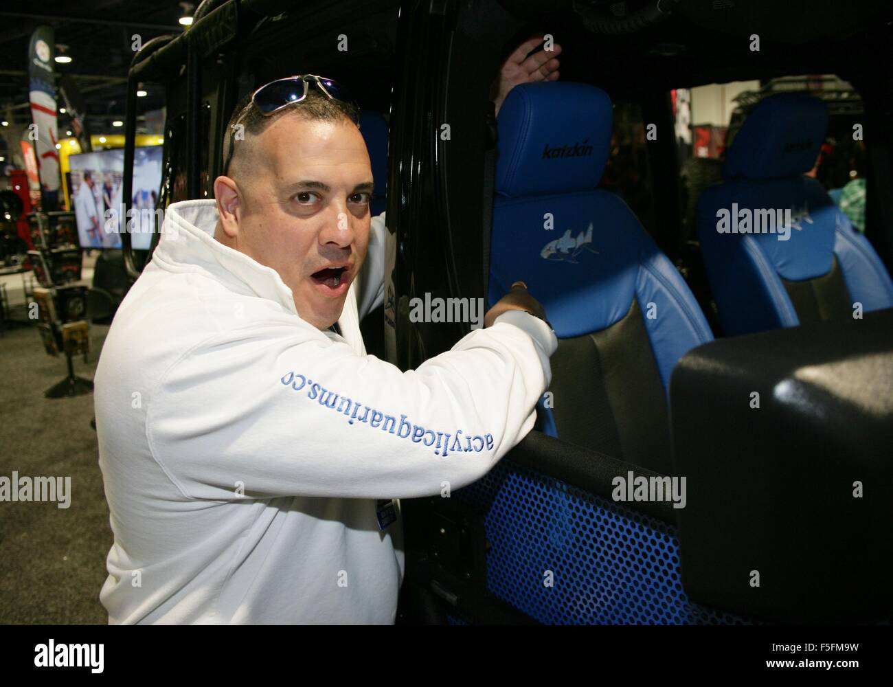 Las Vegas, NV, USA. 3rd Nov, 2015. Wayde King pointing to the custom ...