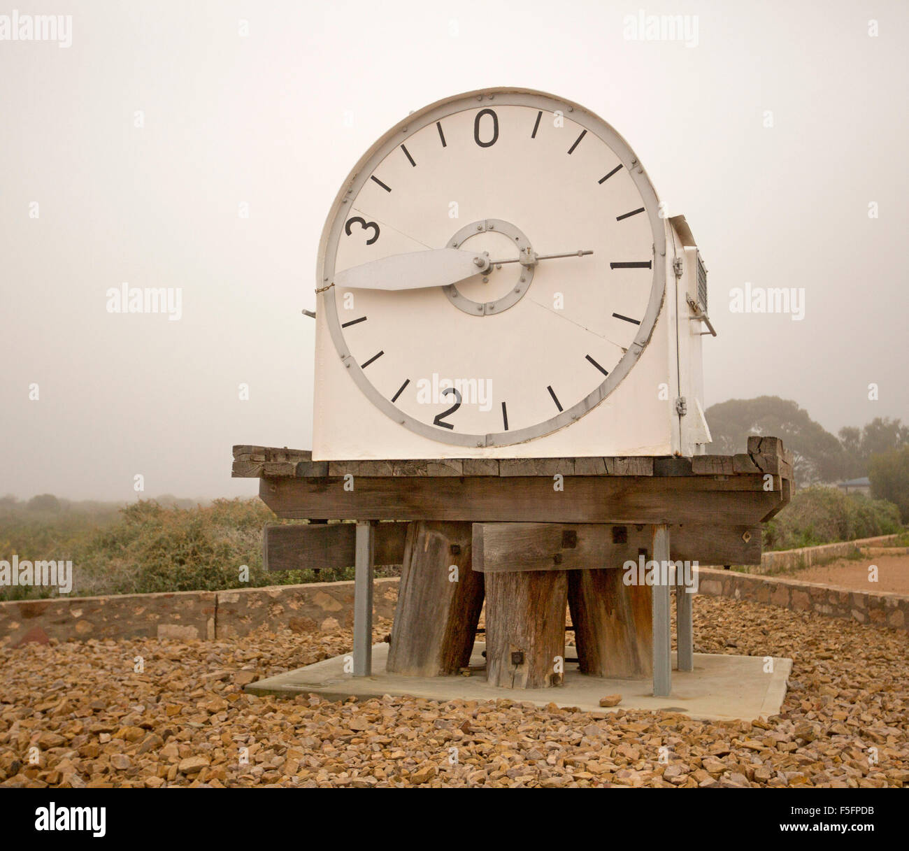 Historic clock-faced tide gauge, rare maritime instrument for measuring ...