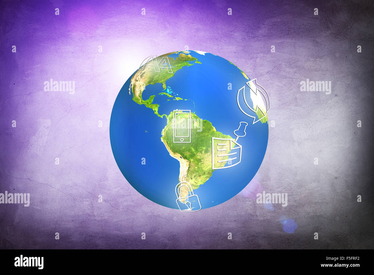 Colorful earth on the gray background. Elements of this image furnished ...