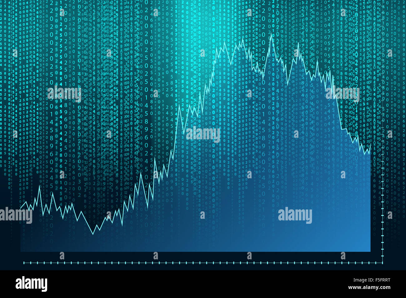 Matrix background with graph and green blue symbols Stock Photo - Alamy