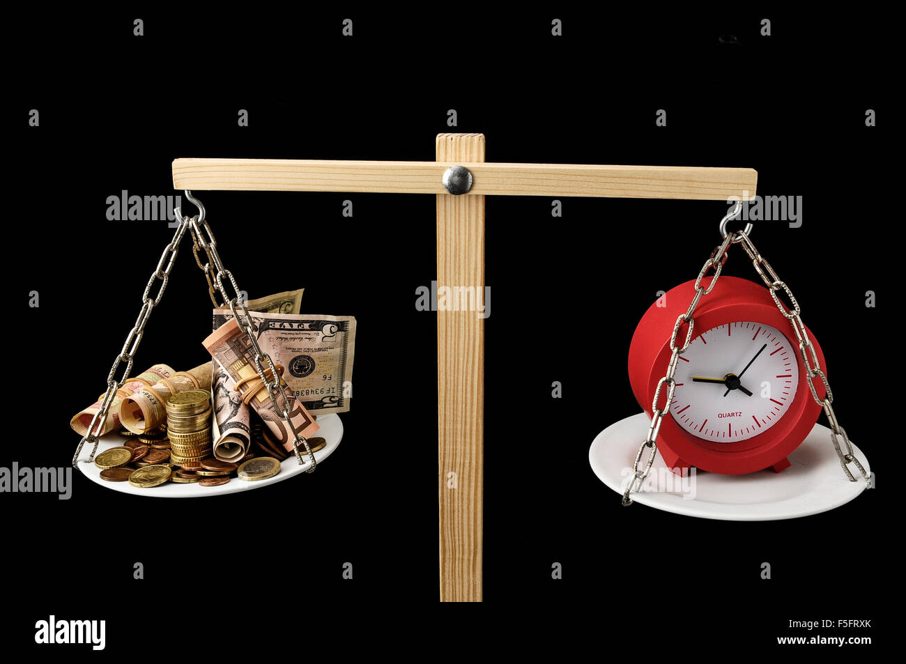 Clock and Currency Time is Money Concept Stock Photo - Alamy