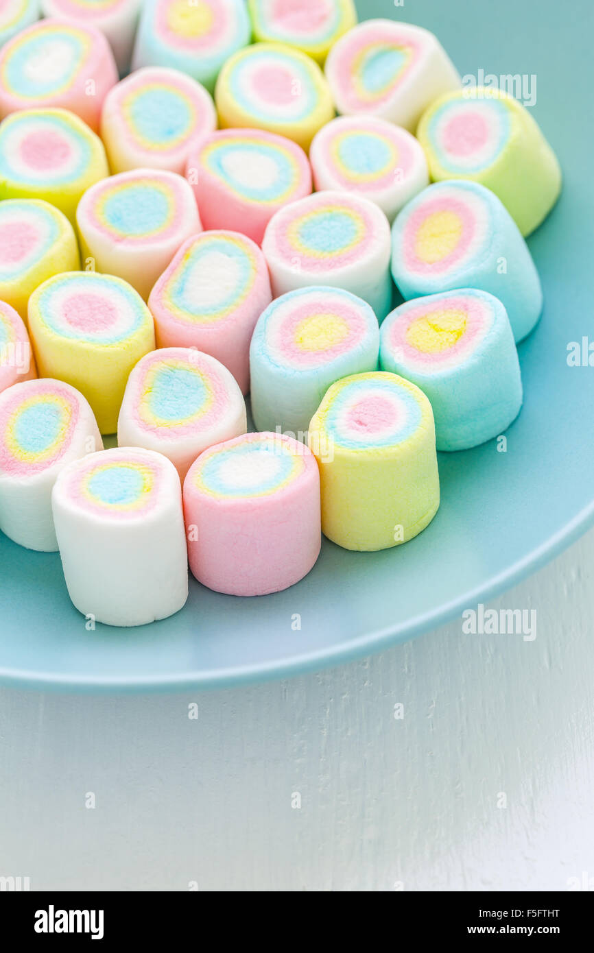 Group of colorful marshmallows dessert or snack Stock Photo - Alamy