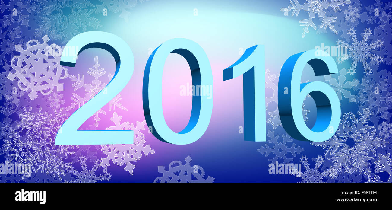 Abstract Christmas background. Big year date with snowflakes Stock ...