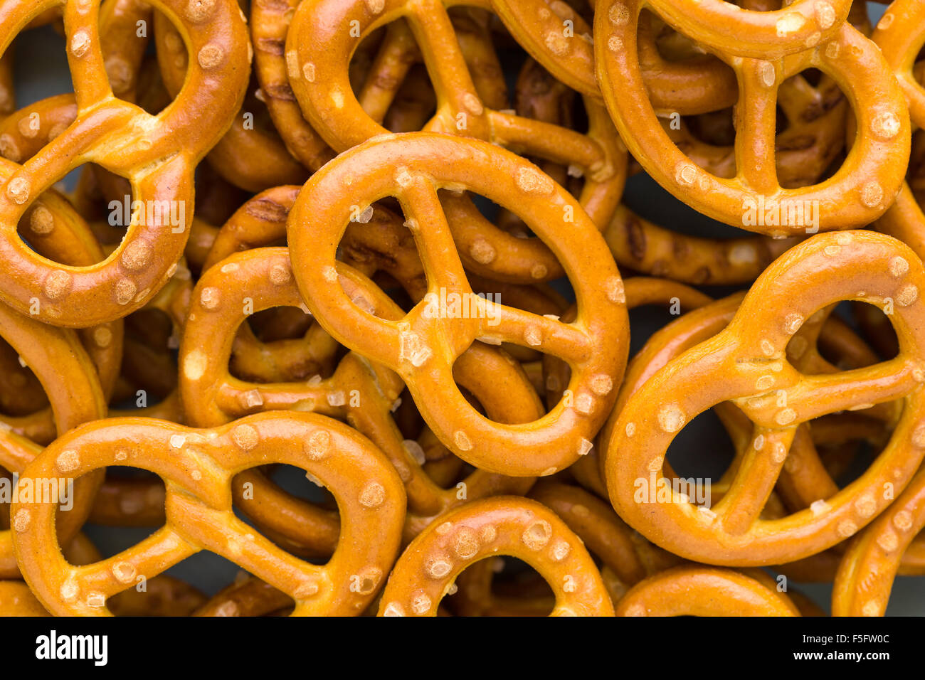 Mini crispy pretzels as snack for tea time Stock Photo - Alamy