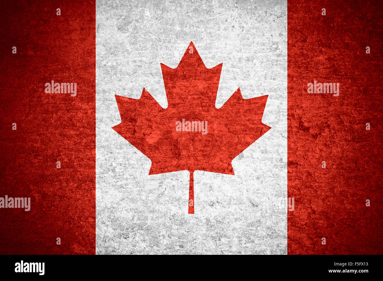 flag of Canada or Canadian banner on old metal texture background Stock ...