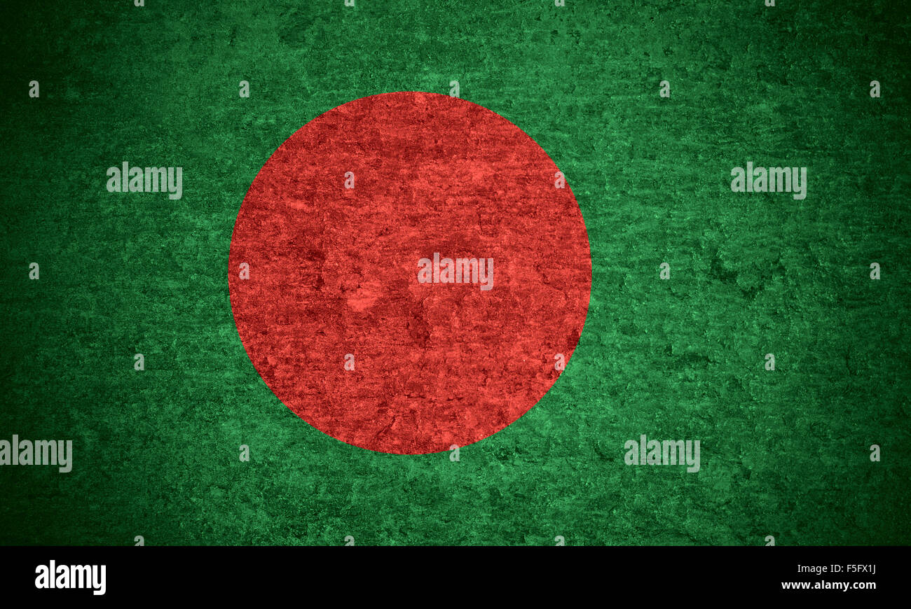 flag of Bangladesh or Bangladeshi banner on old metal texture ...