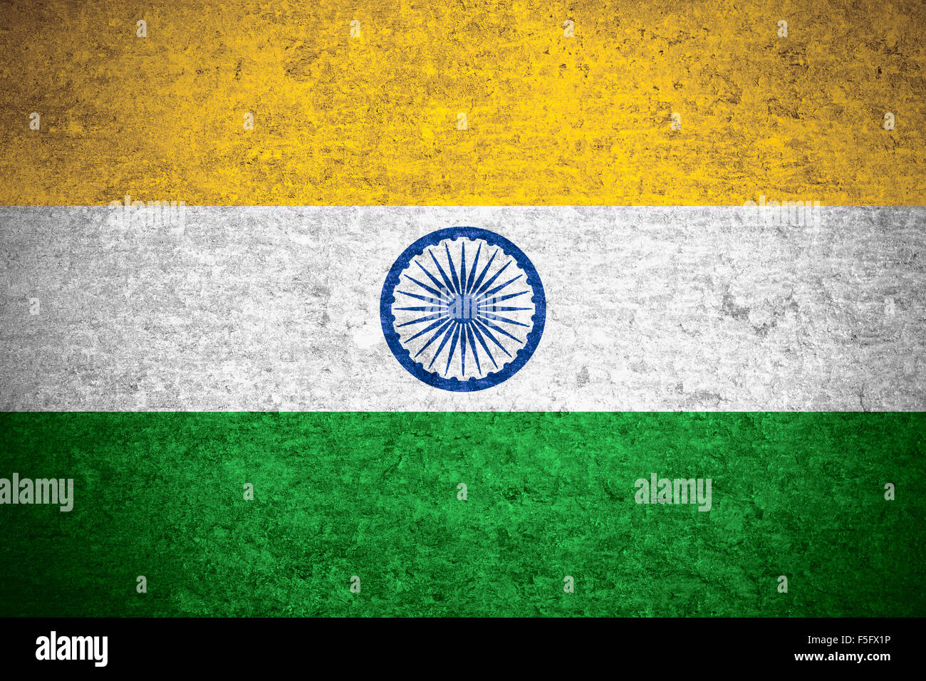 flag of India or Indian banner on old metal texture background Stock ...