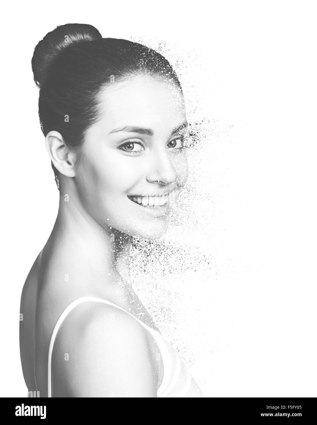 Beautiful black and white woman with matt skin Stock Photo - Alamy