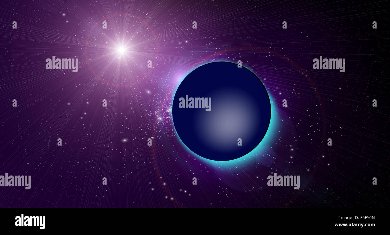 Planet sphere in a beautiful abstract space. Nebula and flash in cosmos ...