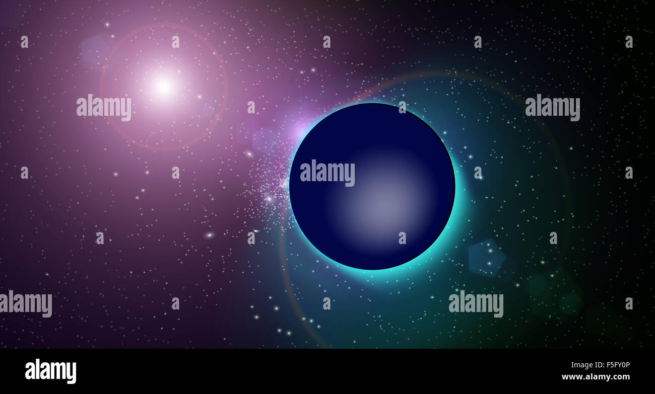 Planet sphere in a beautiful abstract space. Nebula and flash in cosmos ...