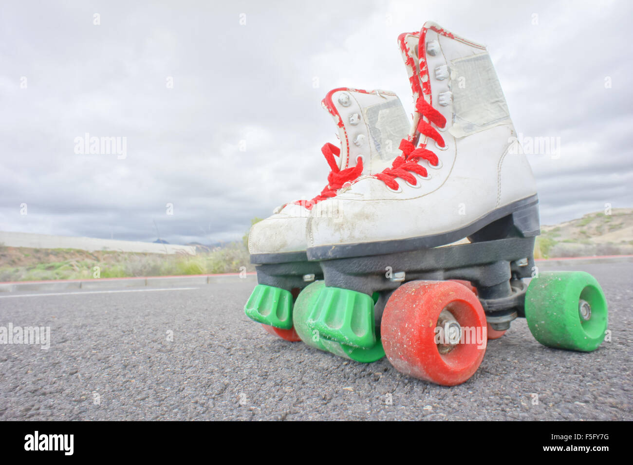 Old Vintage White Skate Boot Stock Photo - Alamy