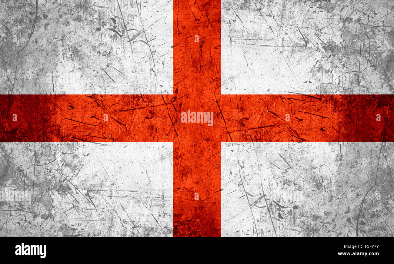 flag of England or English banner on rough pattern metal background ...