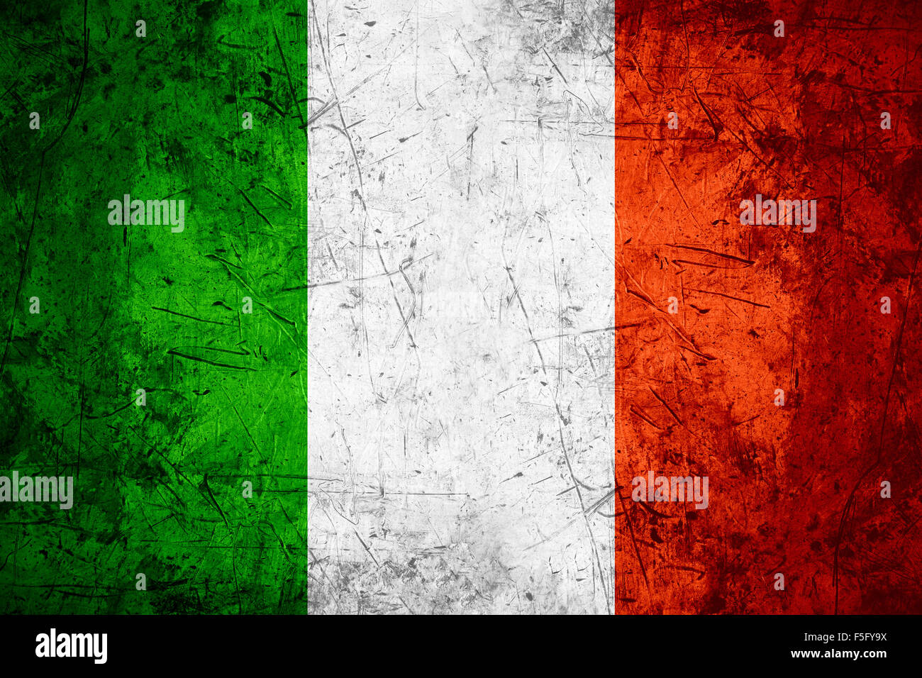 flag of Italy or Italian banner on rough pattern metal background Stock ...
