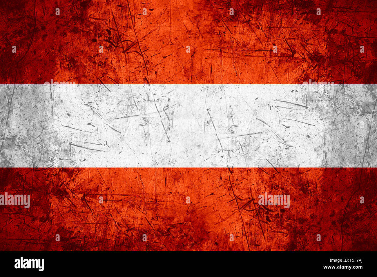 flag of Austria or Austrian banner on rough pattern metal background ...