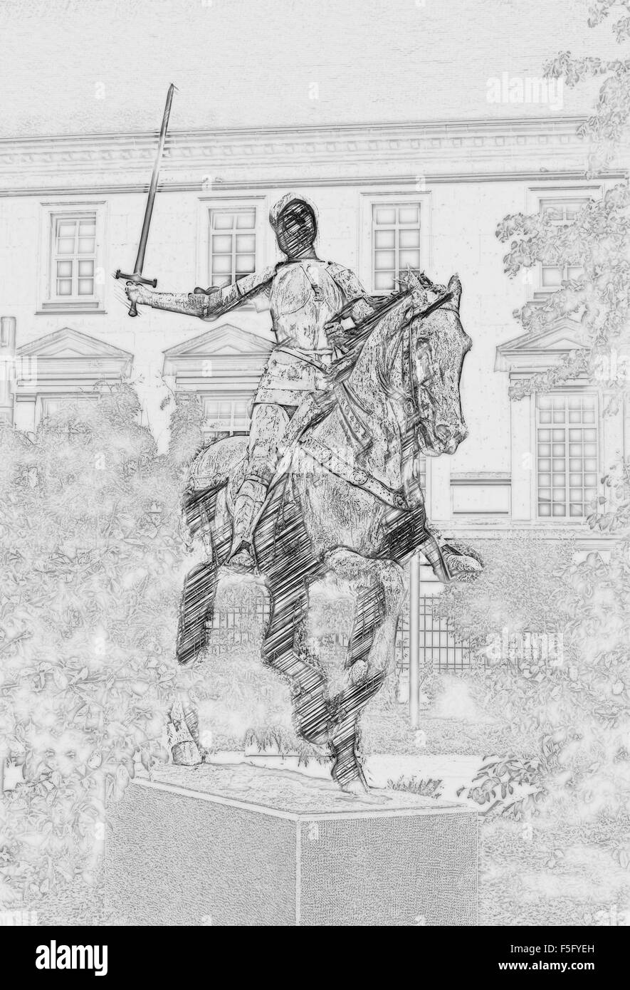 Reims cathedral france Black and White Stock Photos & Images - Alamy