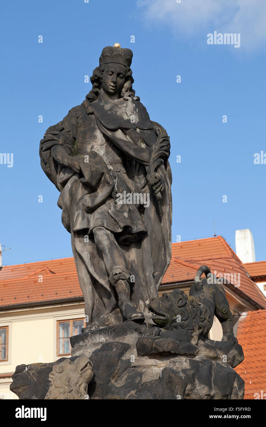 statue, St Vitus, Charles Bridge (Karlův most), Prague, Czech Republic ...