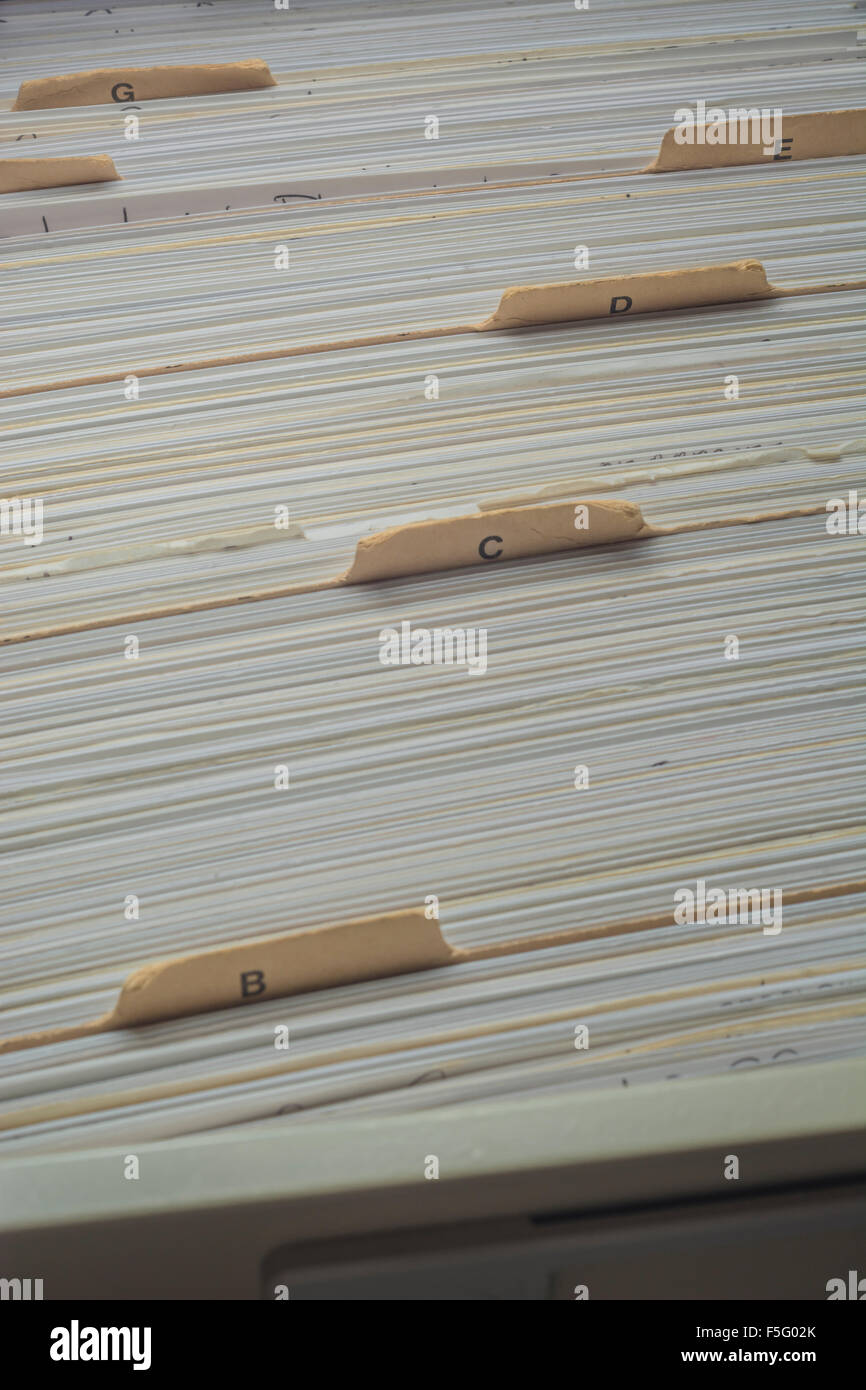 Card filing system hi-res stock photography and images - Alamy