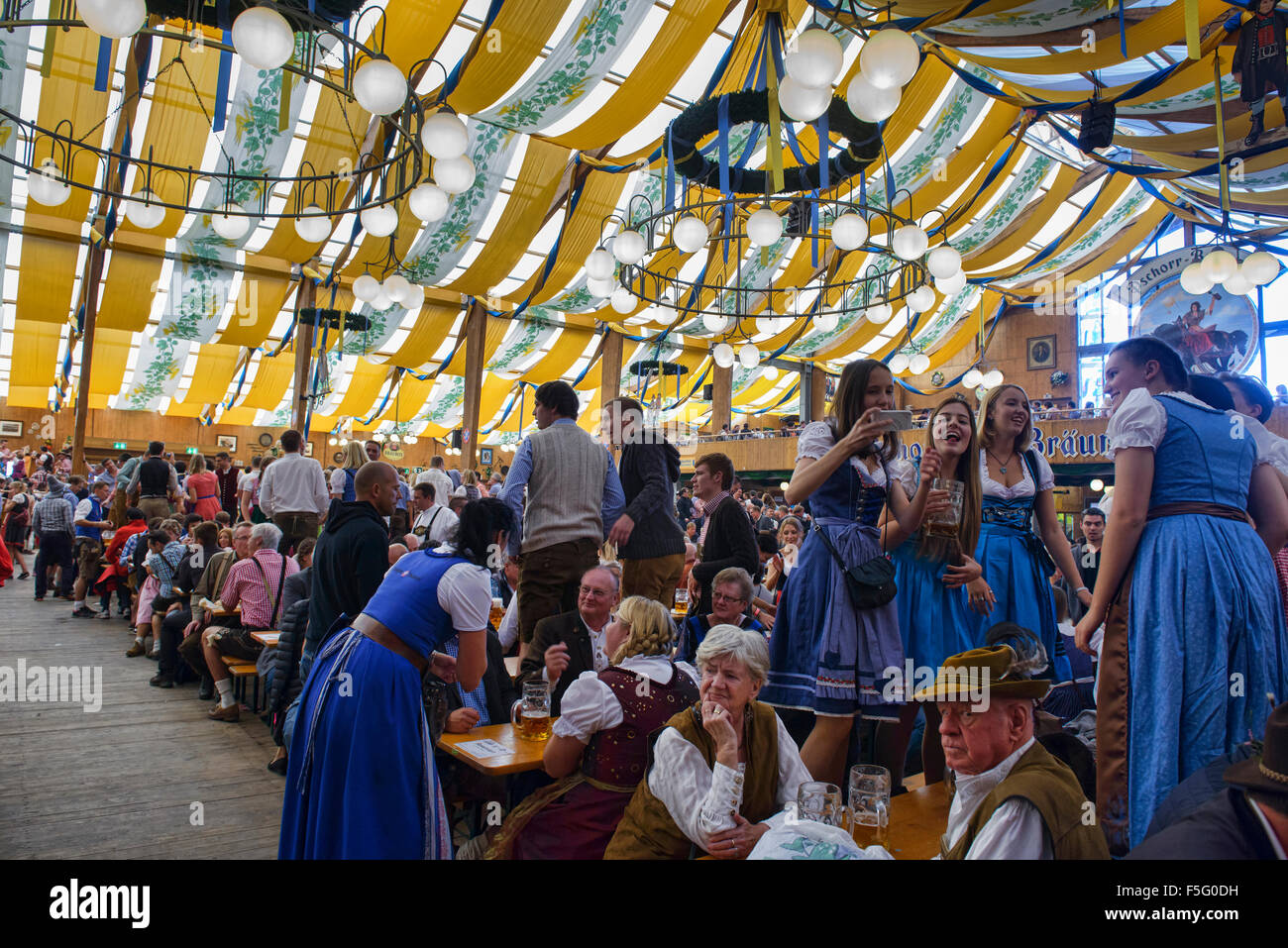 World's greatest party at Oktoberfest in Munich, Germany Stock Photo ...
