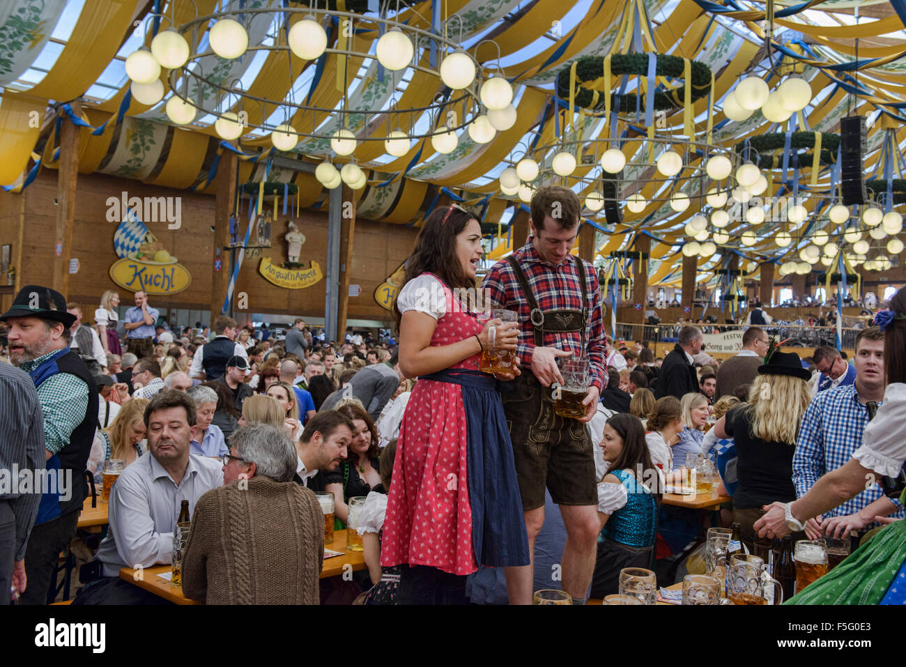 World's greatest party at Oktoberfest in Munich, Germany Stock Photo ...