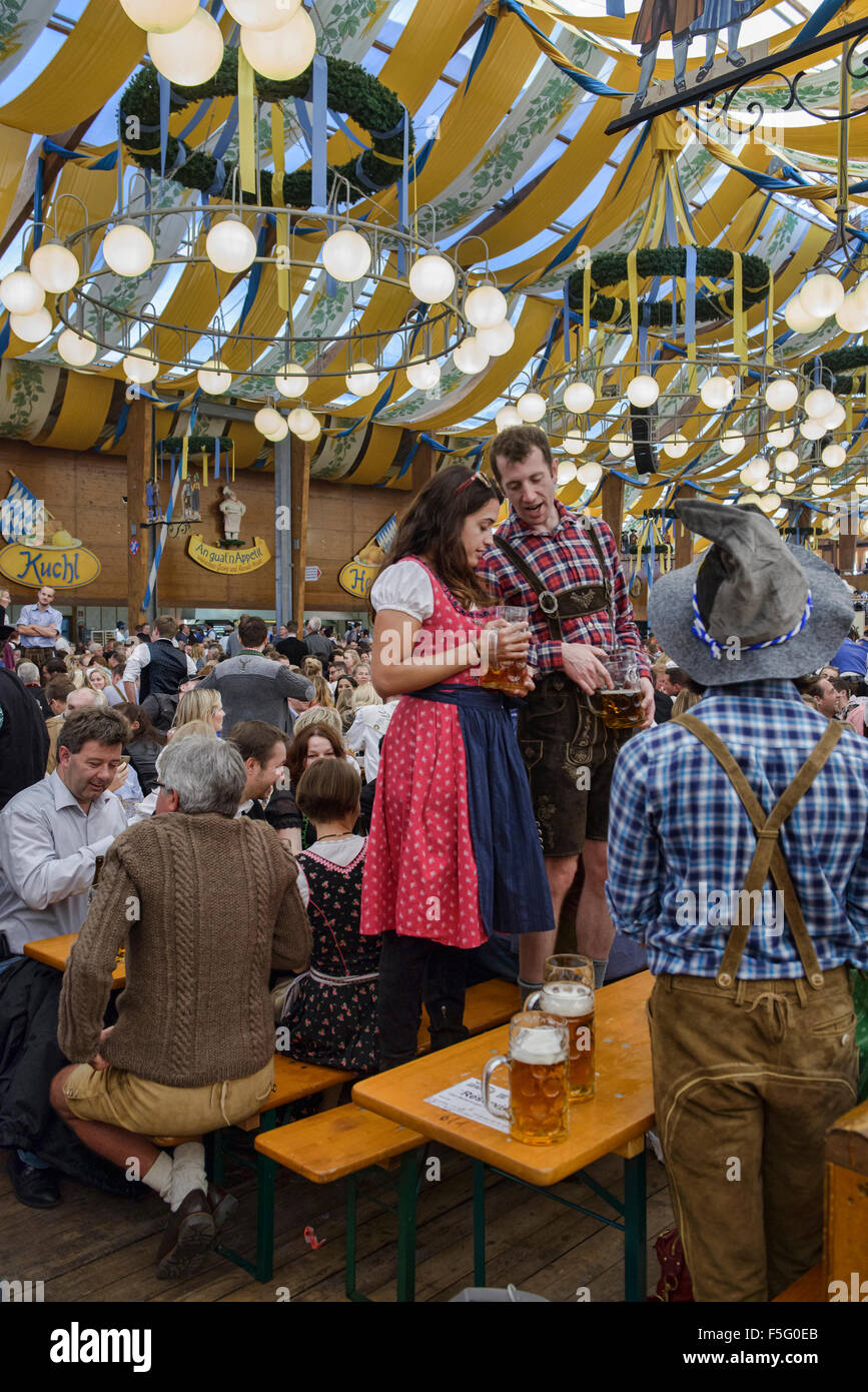 World's greatest party at Oktoberfest in Munich, Germany Stock Photo ...