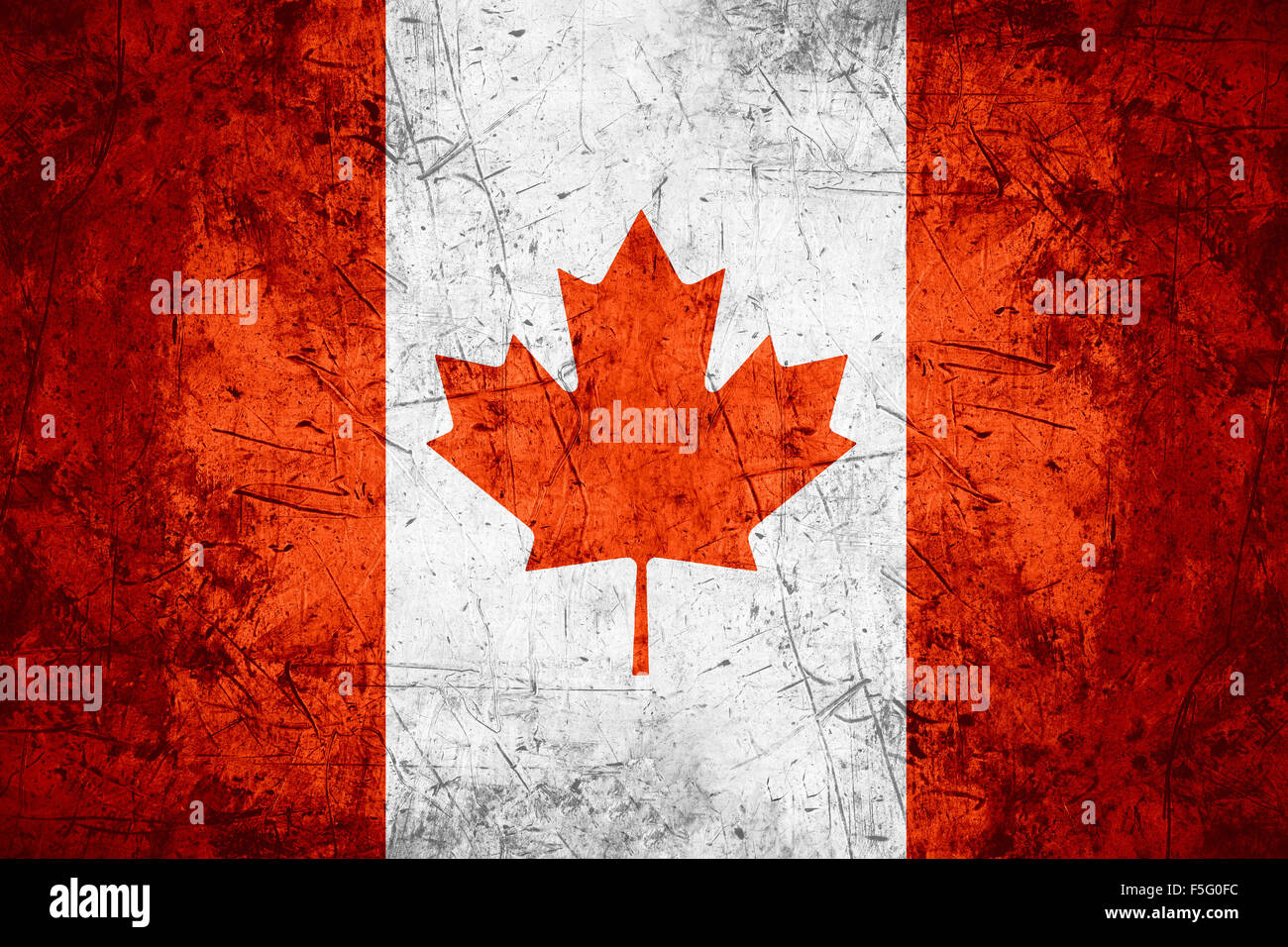 flag of Canada or Canadian banner on rough pattern metal background ...
