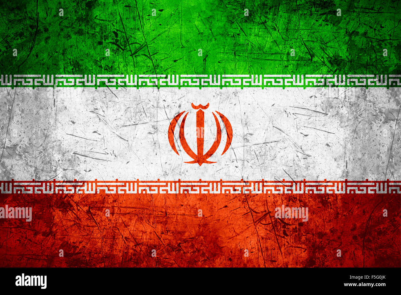 flag of Iran or Iranian banner on rough pattern metal background Stock ...
