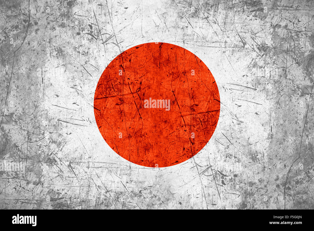 flag of Japan or Japanese banner on rough pattern metal background ...