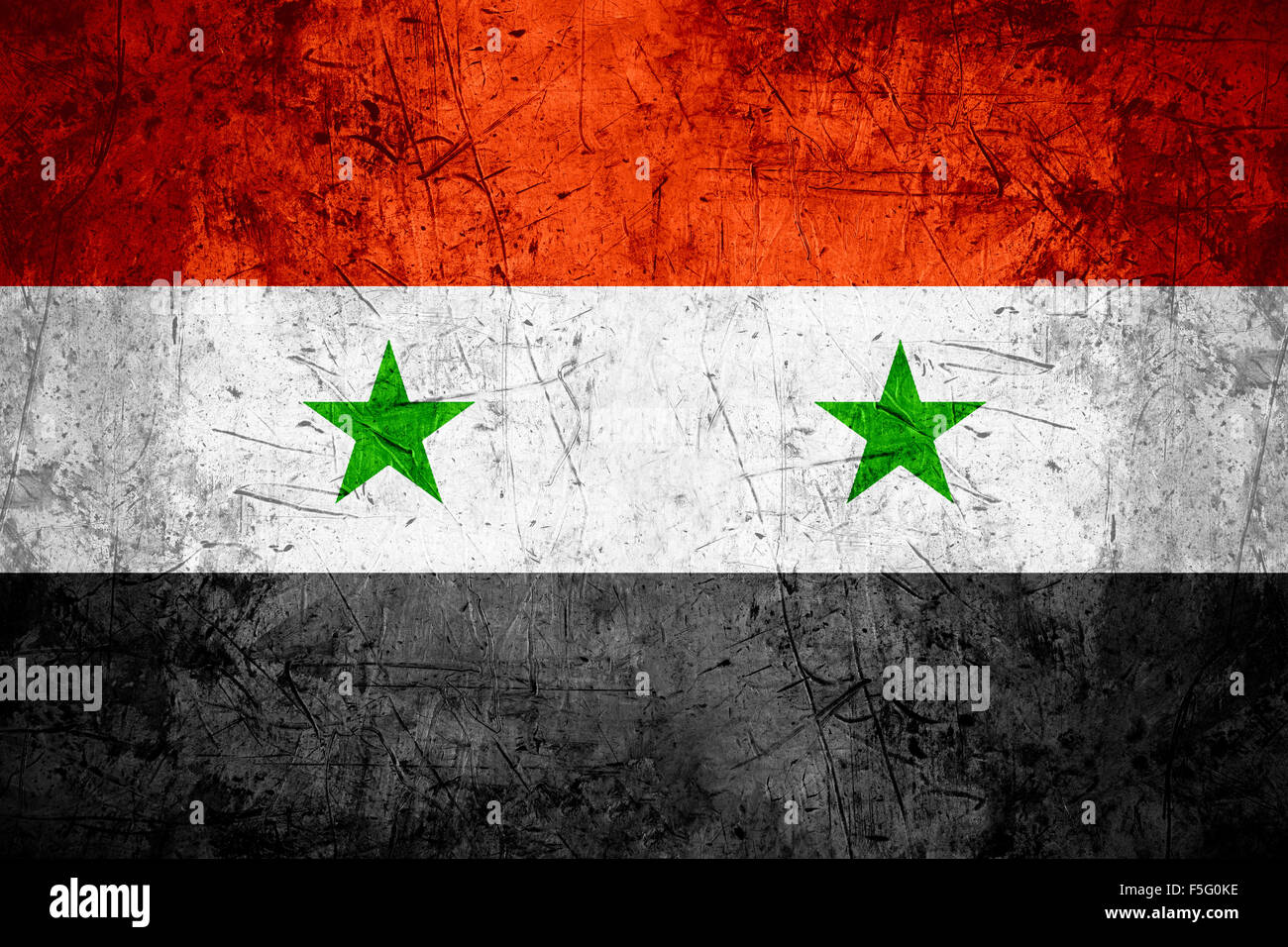 flag of Syria or Syrian banner on rough pattern metal background Stock ...