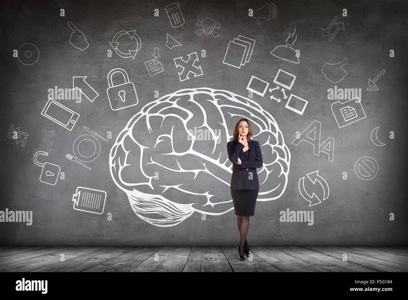 Brain drawing woman hi-res stock photography and images - Alamy