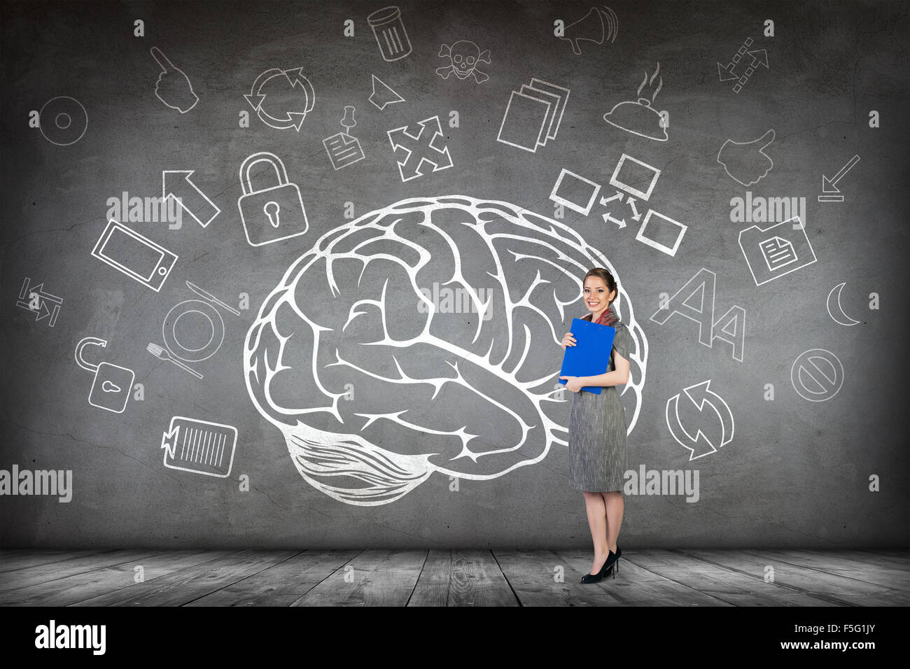 Brain drawing woman hi-res stock photography and images - Alamy