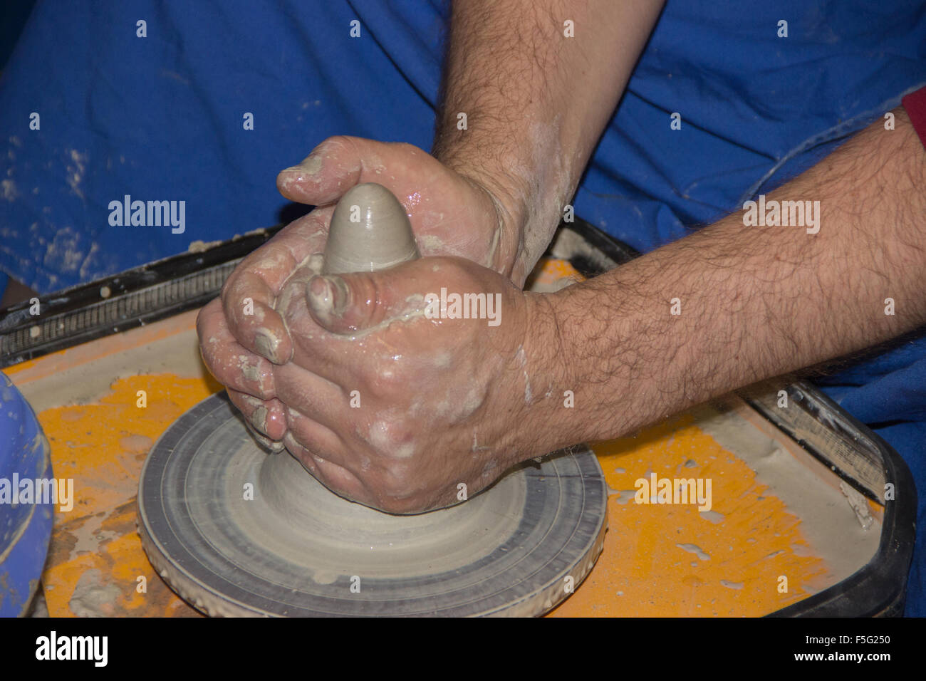 Production of ceramic vessel on the potter's wheel Stock Photo - Alamy