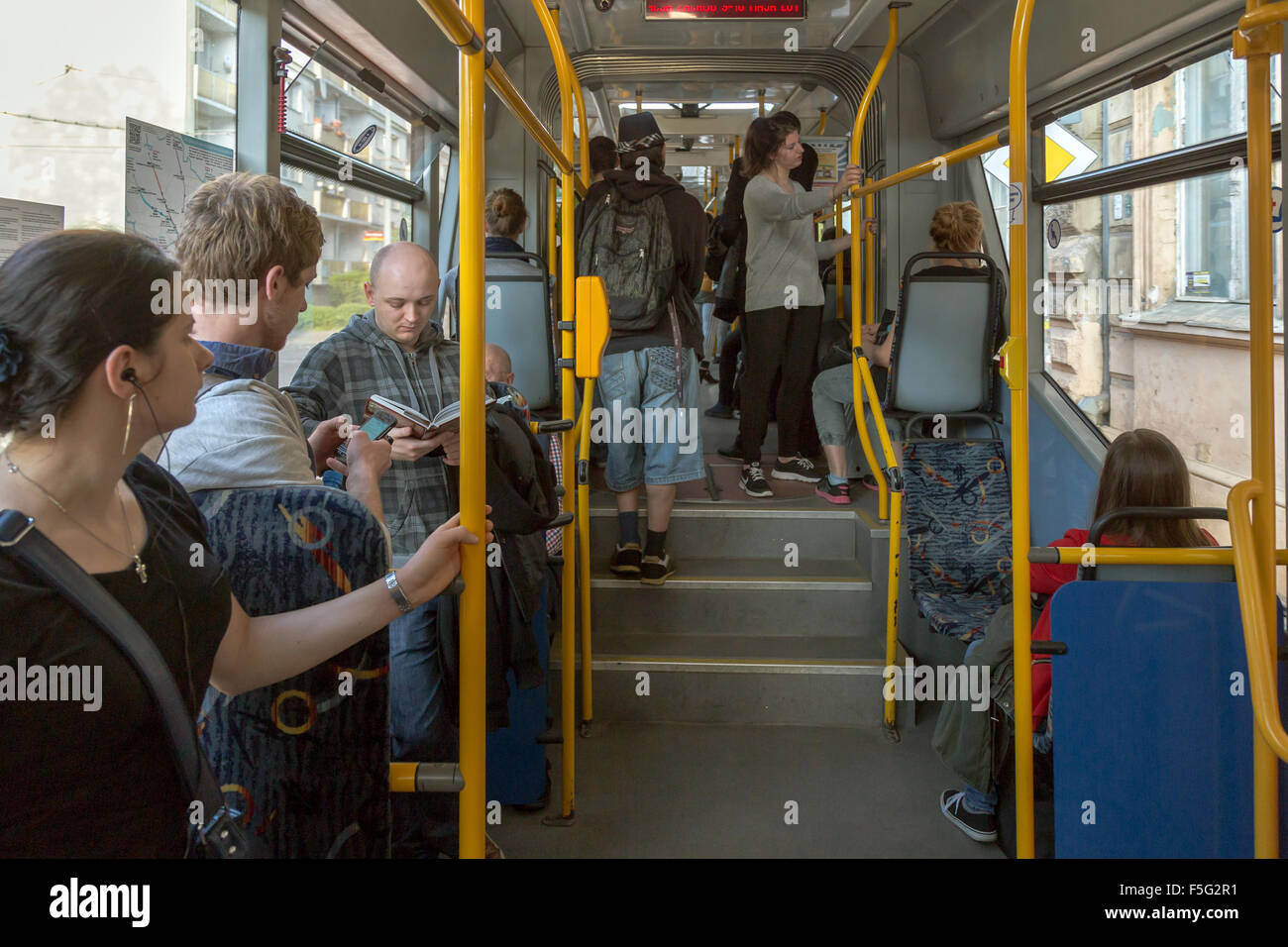 Inside a tram hi-res stock photography and images - Alamy