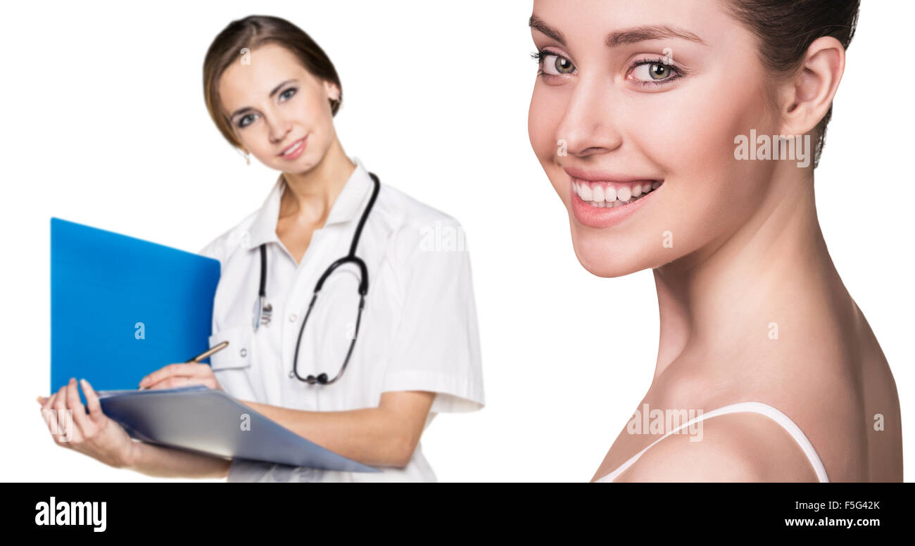 Beautiful woman patient stethoscope hi-res stock photography and images - Alamy