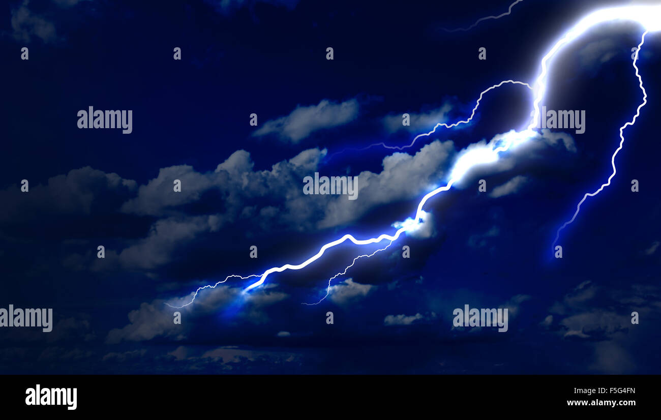 Lightning strike in the sky Stock Photo - Alamy