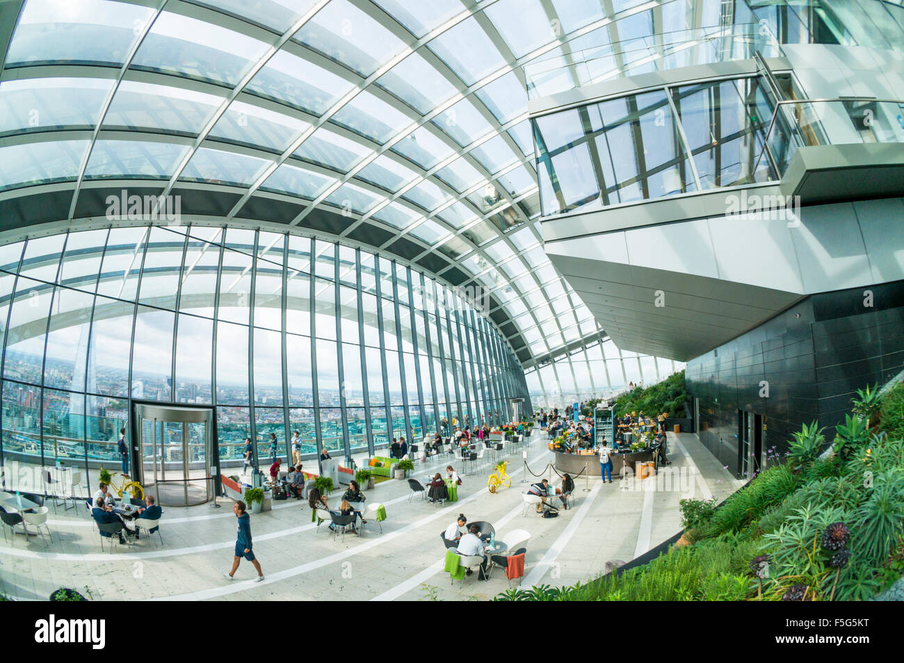 The Sky garden top floor of the Walkie talkie skyscraper building or 20 ...